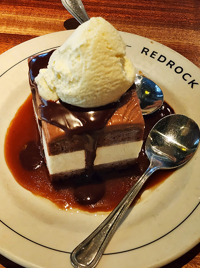 This isn't just dessert&mdash;it's therapy in chocolate form, where three distinct layers create the holy trinity of sweet satisfaction.