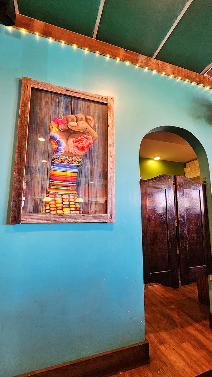 Vibrant artwork celebrating the hands that craft Mexican cuisine—a colorful reminder that behind every perfect tortilla is centuries of tradition.