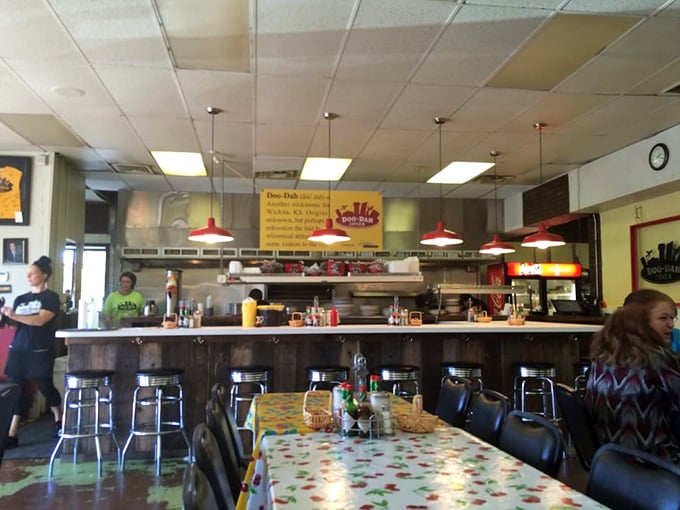 The counter seating offers front-row tickets to the breakfast show. Like sitting at the chef's table, but with more bacon sizzling.