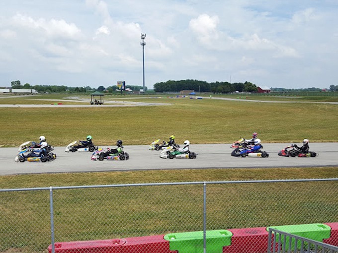 From this vantage point, you can almost smell the rubber and hear engines screaming. The race lineup resembles colorful candy waiting to be unwrapped.