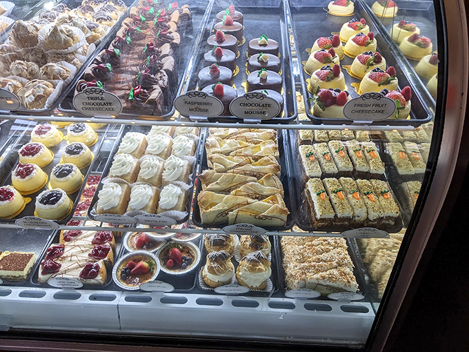 A dessert case that makes saying "I'm too full" the biggest lie you'll tell all day. Resistance is futile, and frankly, unnecessary.