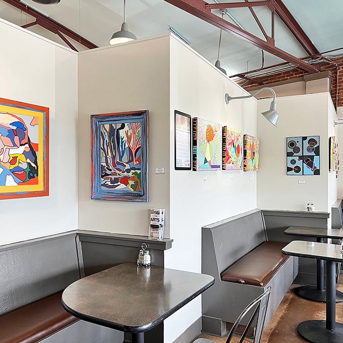 Local art adorns the walls, giving diners something to contemplate besides "Should I get another sandwich?" (The answer is always yes.)