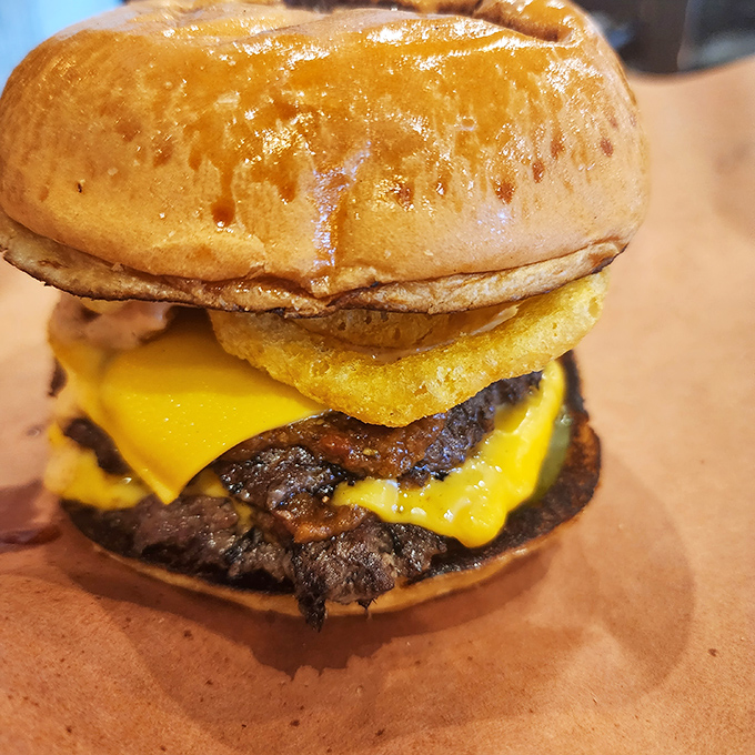 This isn't just a burger&mdash;it's architecture. Layers of cheese, meat, and a perfectly toasted bun create the skyscraper of satisfaction your hunger deserves.