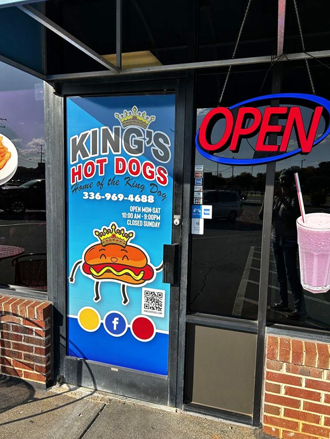 The cartoon hot dog wearing a crown says it all. This place knows exactly what it is&mdash;royalty in the realm of simple pleasures.