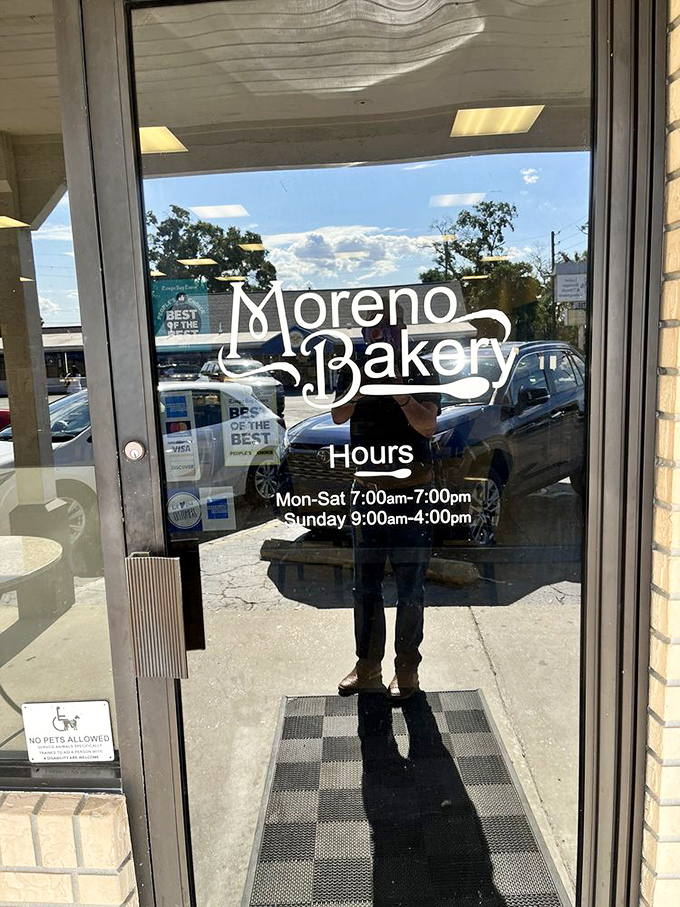 The entrance beckons with promise and convenient hours. Seven days a week, this doorway leads to some of Brandon's most authentic flavors.
