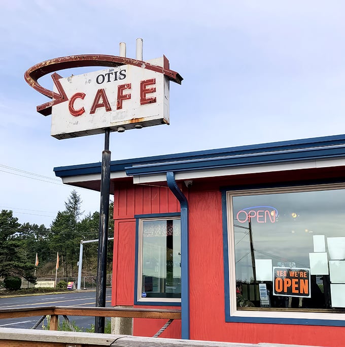 That weathered sign has pointed generations of hungry travelers toward life-changing pie. Some landmarks don't need polish to shine.