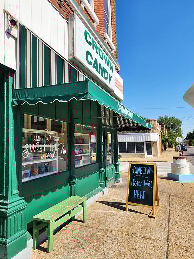 The green storefront with its "DINE IN Please Wait HERE" sign isn't just an entrance&mdash;it's the gateway to a St. Louis experience that's sweeter than any candy inside.