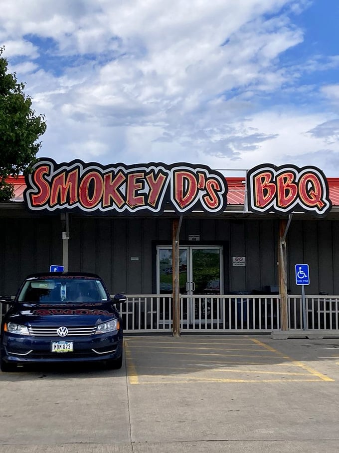 Under Iowa skies, Smokey D's stands ready for another day of turning meat and smoke into memories for hungry pilgrims.