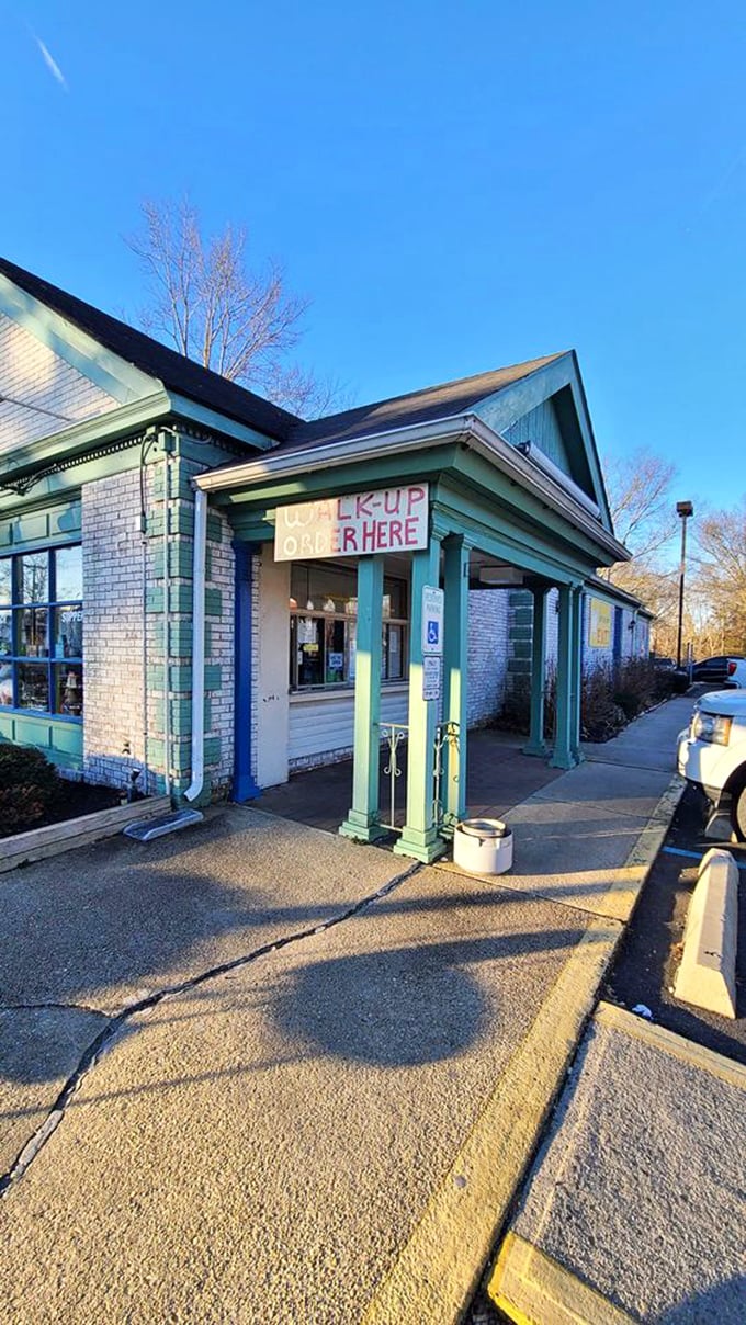 The entrance says it all – "WALK-UP ORDER HERE" – no pretense, just the promise of honest food waiting on the other side.