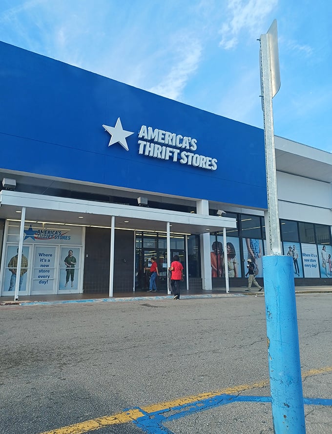 The bright blue exterior against Alabama sky&mdash;a beacon of bargains that draws shoppers from across Birmingham like moths to a flame.
