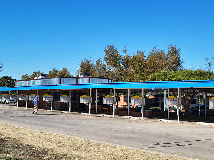 Del Rancho's blue-trimmed canopy stands sentinel along the roadside, a landmark for locals and a discovery waiting to happen for travelers.