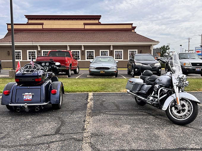 Even the motorcycles in the parking lot know where to stop for fuel that feeds both body and soul.