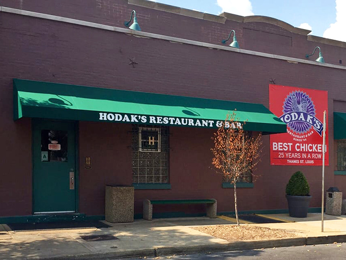 The unassuming exterior hides culinary greatness within&mdash;just look for the green awning and "Best Chicken" banner that speaks pure truth.