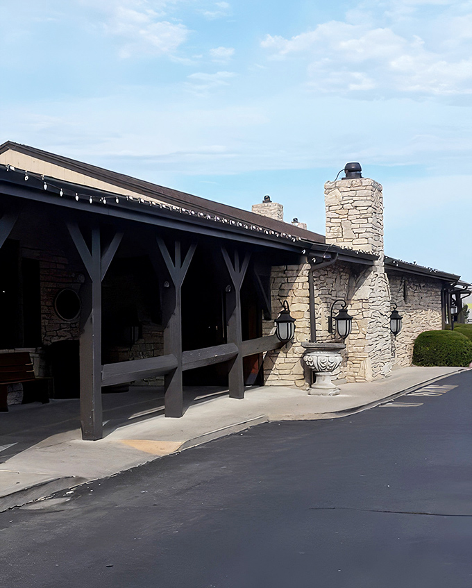 From this angle, Gray Brothers looks like what would happen if a log cabin and a stone castle had a delicious culinary baby.