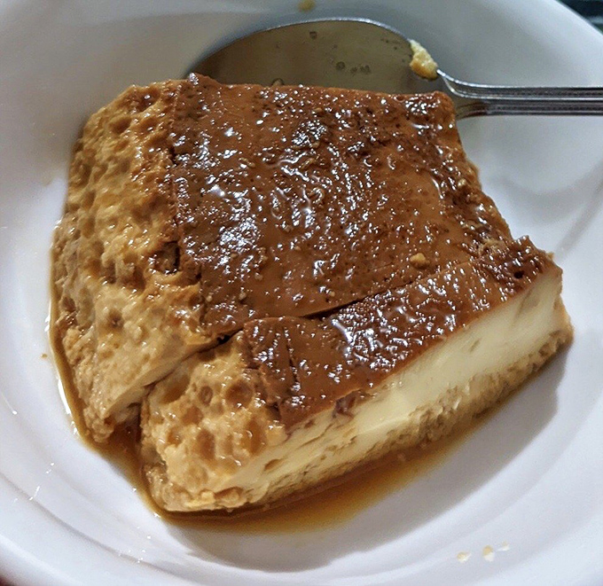 Flan: where caramel and custard hold a delicious summit meeting. This one's so smooth it should come with its own jazz soundtrack.