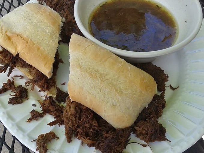 The French dip sandwich&mdash;tender, savory perfection with au jus for dipping. Proof that Myrtle's savory game is strong.
