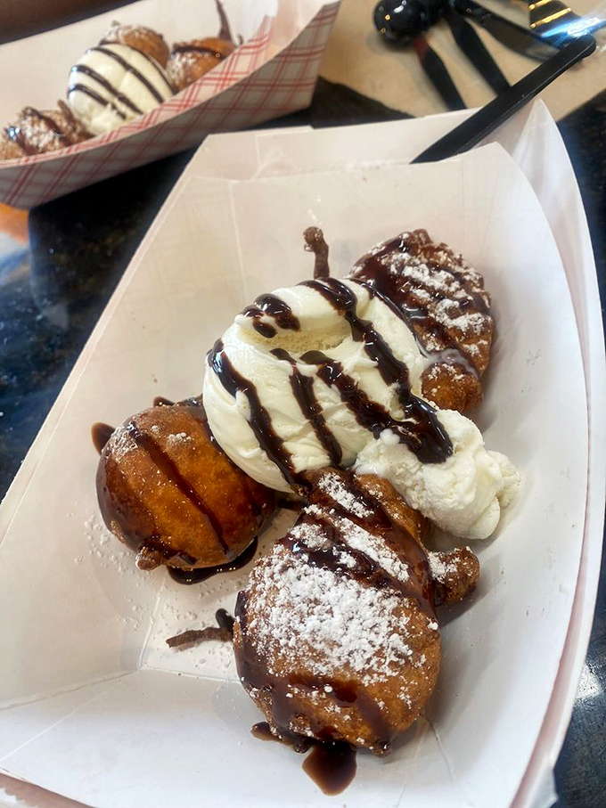 The fried Oreos with ice cream answer the eternal question: "How do we make something perfect even better?"