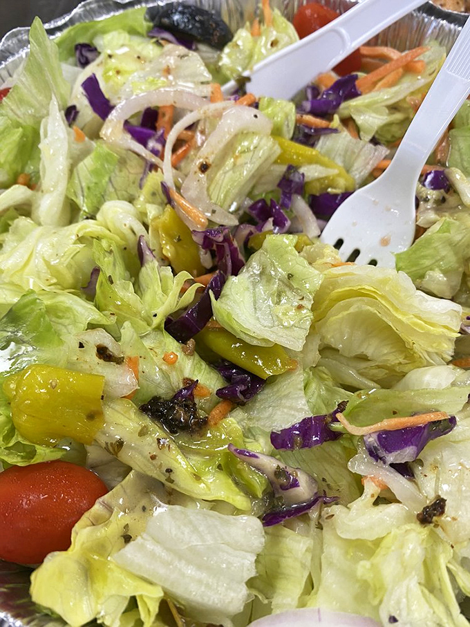 A garden salad that doesn't apologize for being healthy. Vibrant vegetables dress for success in a light vinaigrette that lets each ingredient shine.