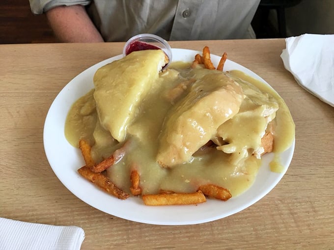 Hot turkey smothered in gravy&mdash;comfort food so genuine it could make a grown man cry. The kind of plate that demands a nap afterward.