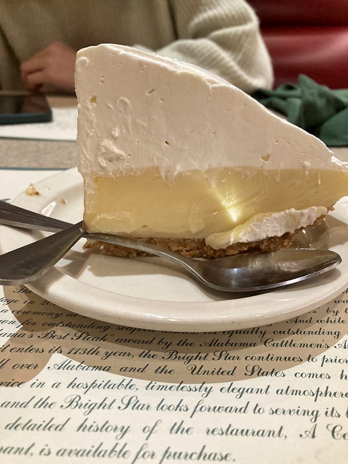 Lemon pie that strikes the perfect balance between sweet and tart. That mile-high meringue is architecture you can eat with a spoon.