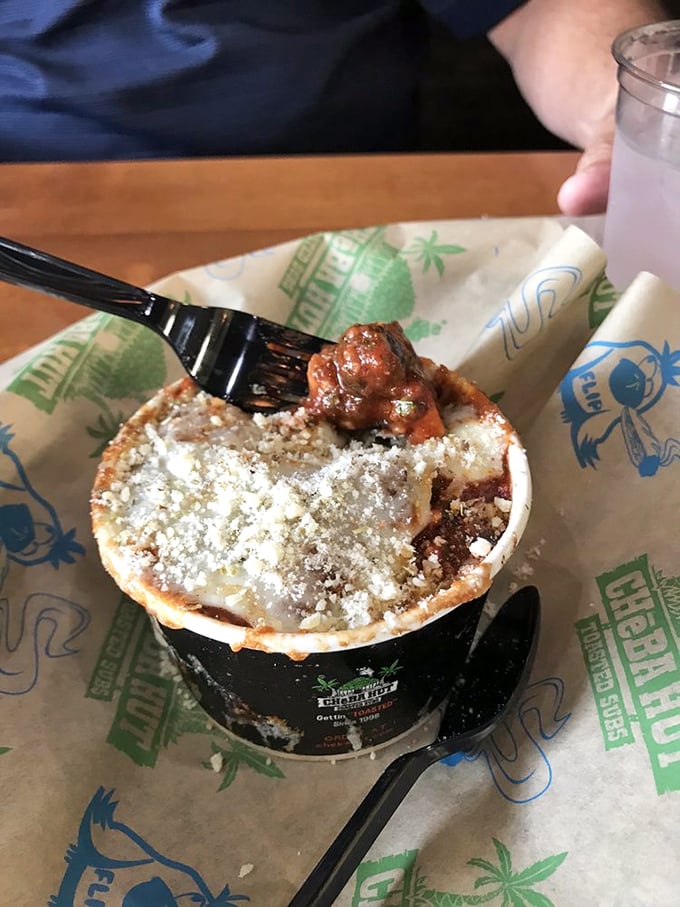 This isn't just a meatball cup&mdash;it's comfort food engineering at its finest. The parmesan snow on top? Chef's kiss.