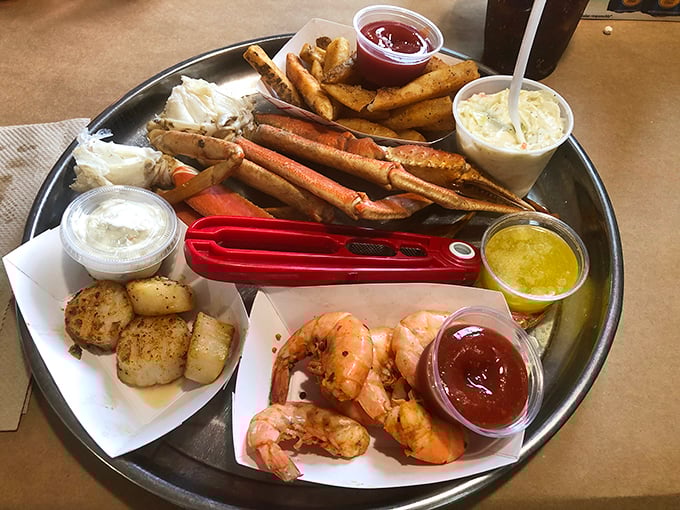 The seafood sampler that makes you feel like you've won the lottery. Snow crab legs, shrimp, and scallops&mdash;the oceanic equivalent of a greatest hits album.