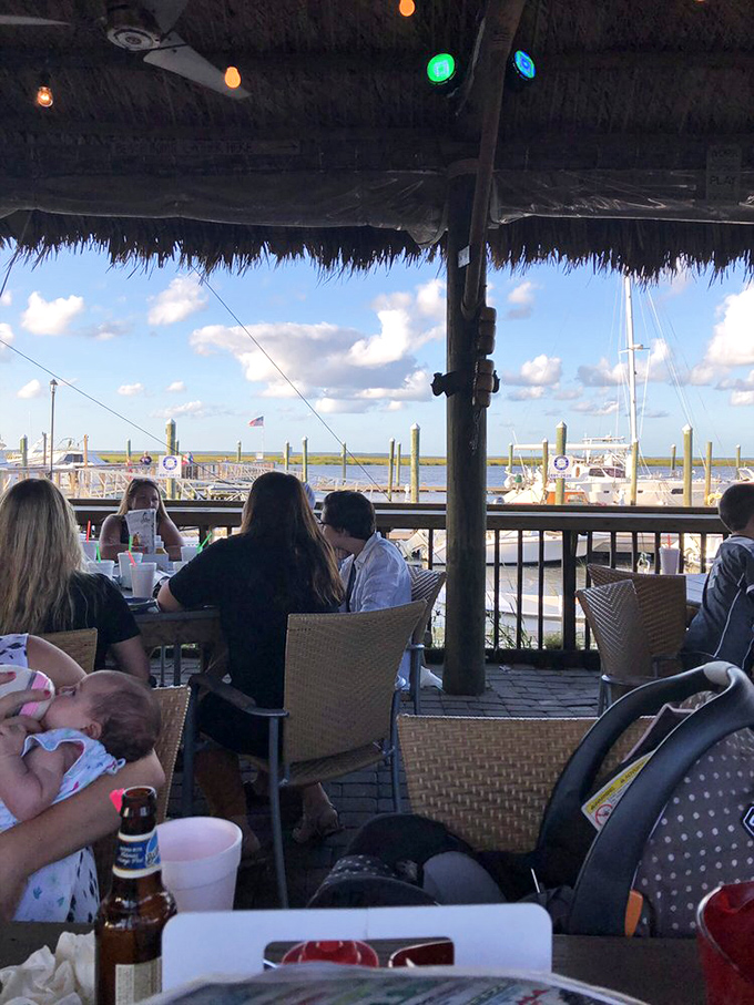 The view that makes everything taste better. Nature's perfect backdrop for seafood that was swimming this morning.