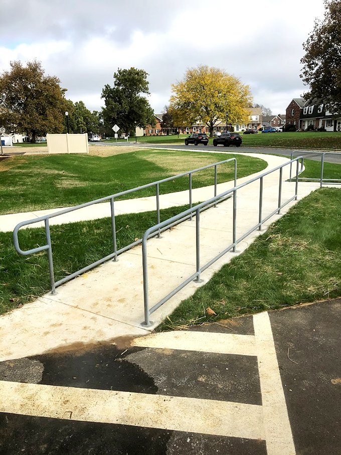 The approach to Olde Hickory Grille, where anticipation builds with every step. That ramp isn't just for accessibility&mdash;it's your runway to flavor town.