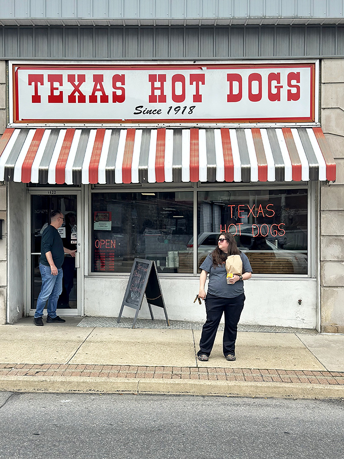 From the street, Texas Hot Dogs looks like it could be on the cover of "Americana Monthly"&mdash;if such a magazine existed. A timeless storefront in downtown Altoona.
