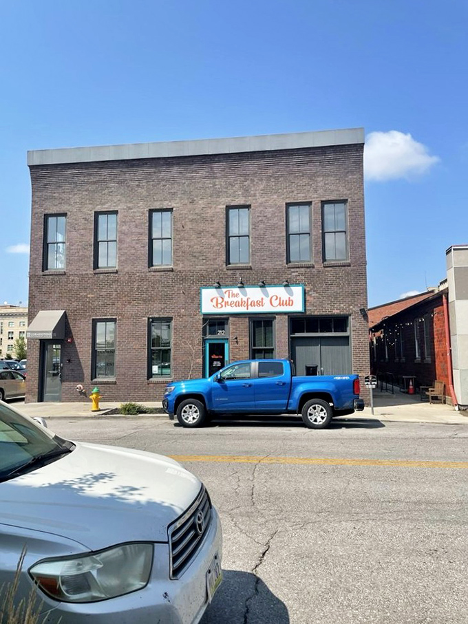 This historic brick building houses breakfast dreams, proving that sometimes the most magical experiences hide in plain sight.