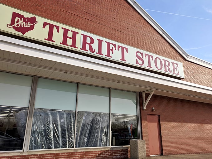 The iconic Ohio-shaped logo welcomes bargain hunters and treasure seekers alike to this Grove City institution where one person's past becomes another's present.