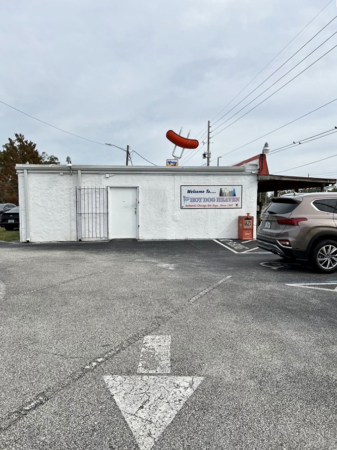 Even from the parking lot, that giant hot dog sign promises salvation from ordinary meals. Your stomach knows you've arrived somewhere special.