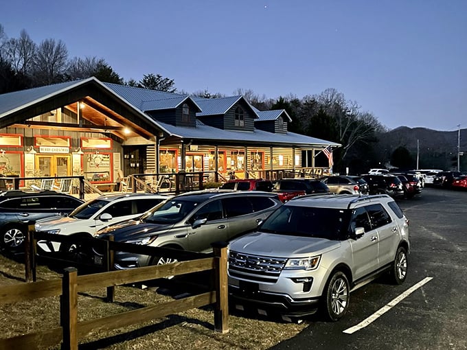 As dusk settles over the mountains, The Sawmill Place glows like a beacon for hungry travelers. Your breakfast adventure awaits at sunrise.