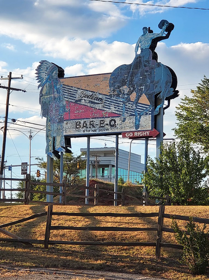 This vintage sign isn't pointing to Jamil's, but it captures the same spirit&mdash;a beloved Oklahoma institution that stands the test of time.