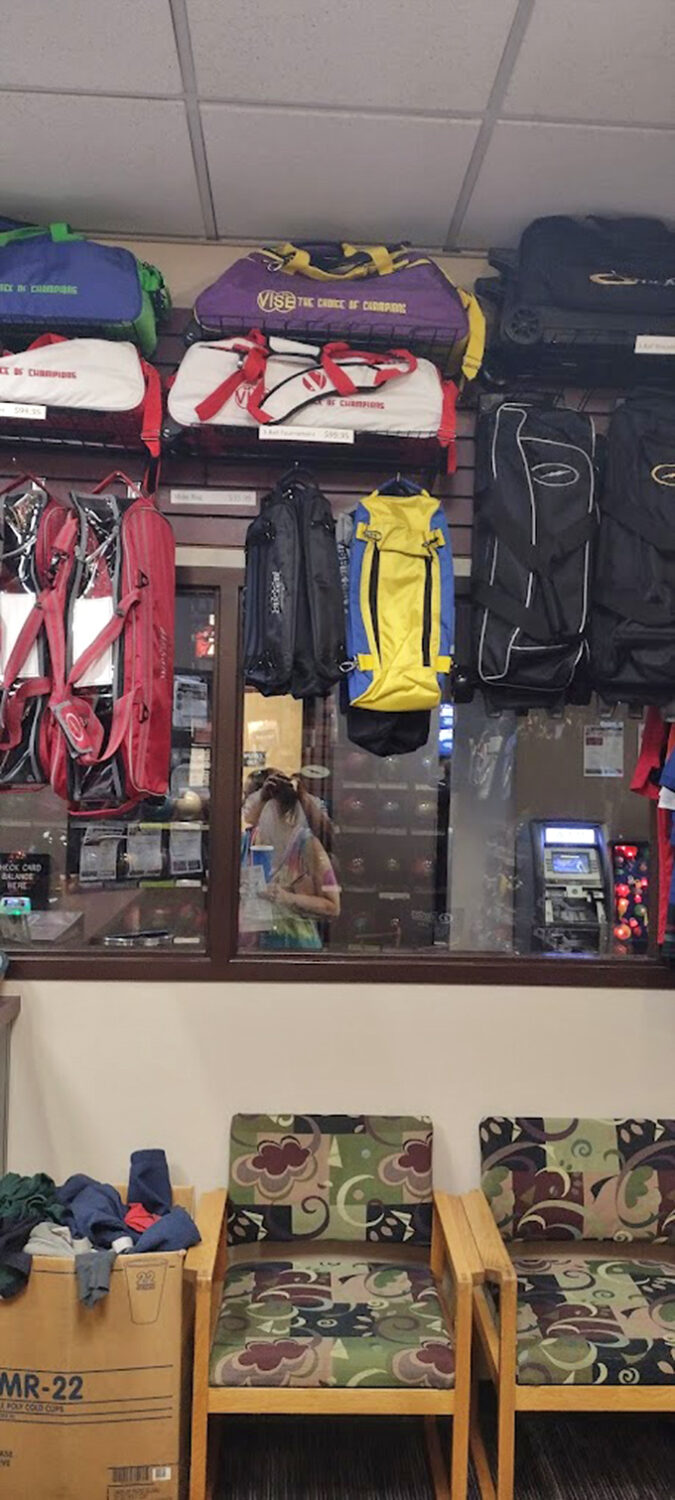 The pro shop wall&mdash;where serious bowlers come to dream and casual players come to realize bowling has more gear than NASA.