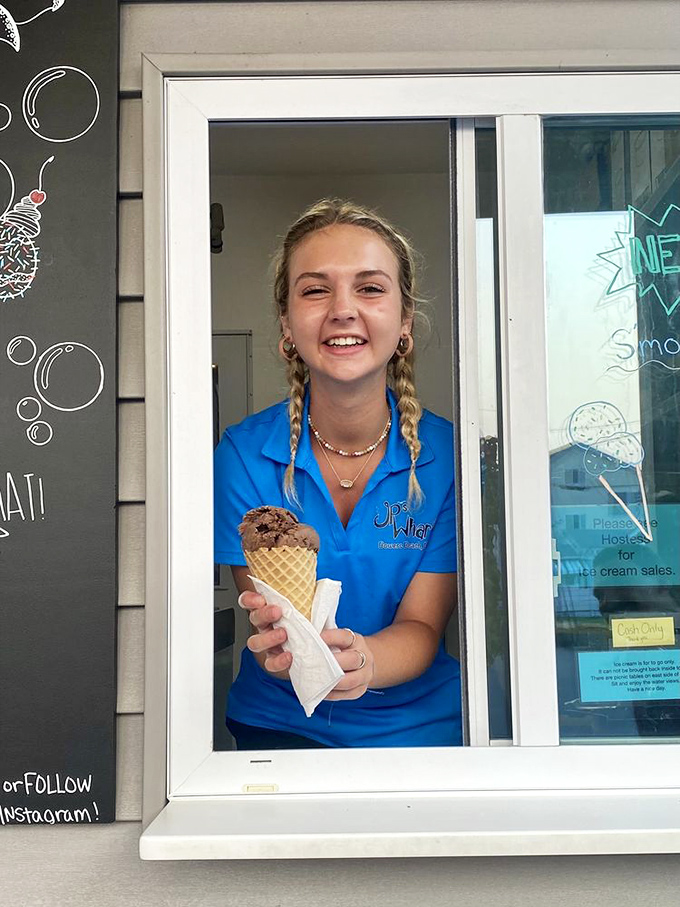 Ice cream with a smile&mdash;because at JP's, they understand that happiness requires both savory and sweet endings.
