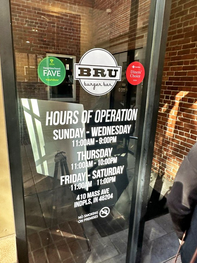 The door sign tells you when to come, but not how many times you'll return. Spoiler alert: it'll be more than once.