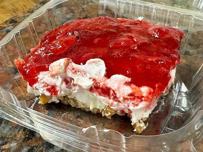 Strawberry pretzel salad&mdash;that magical dessert that somehow counts as a side dish at Delaware potlucks. Sweet, salty, creamy, and absolutely irresistible.