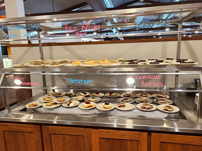 The dessert case stands as a sweet finale to your meat symphony&mdash;each slice of cheesecake a standing ovation.