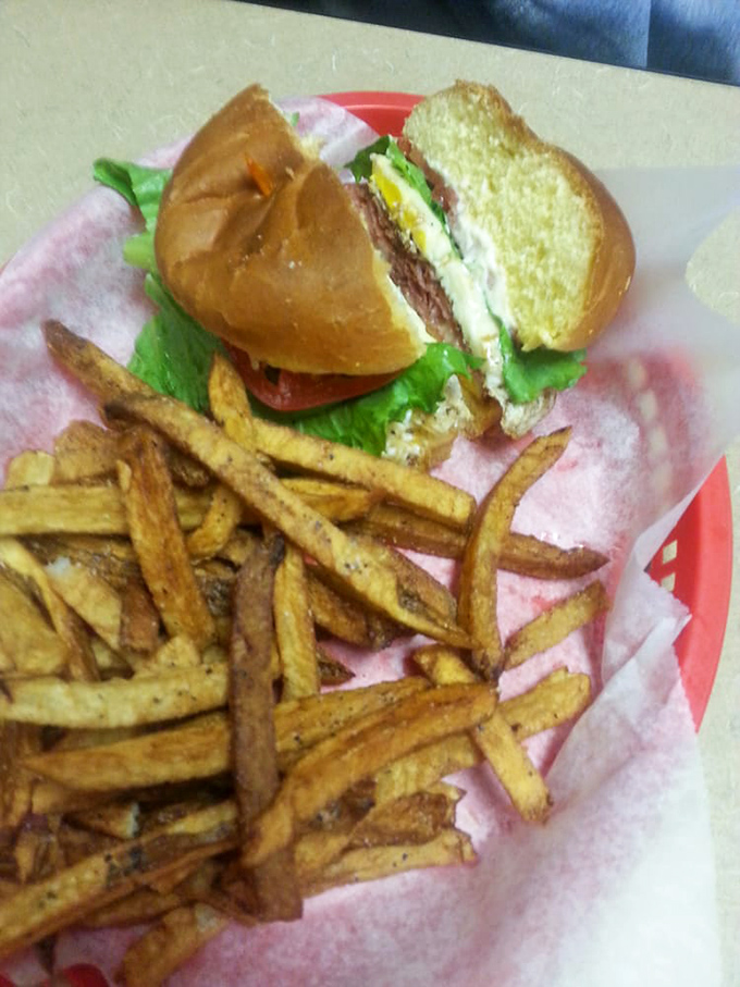 The burger and fries combo that speaks the universal language of comfort food&mdash;crispy, golden fries that look hand-cut and perfectly seasoned.
