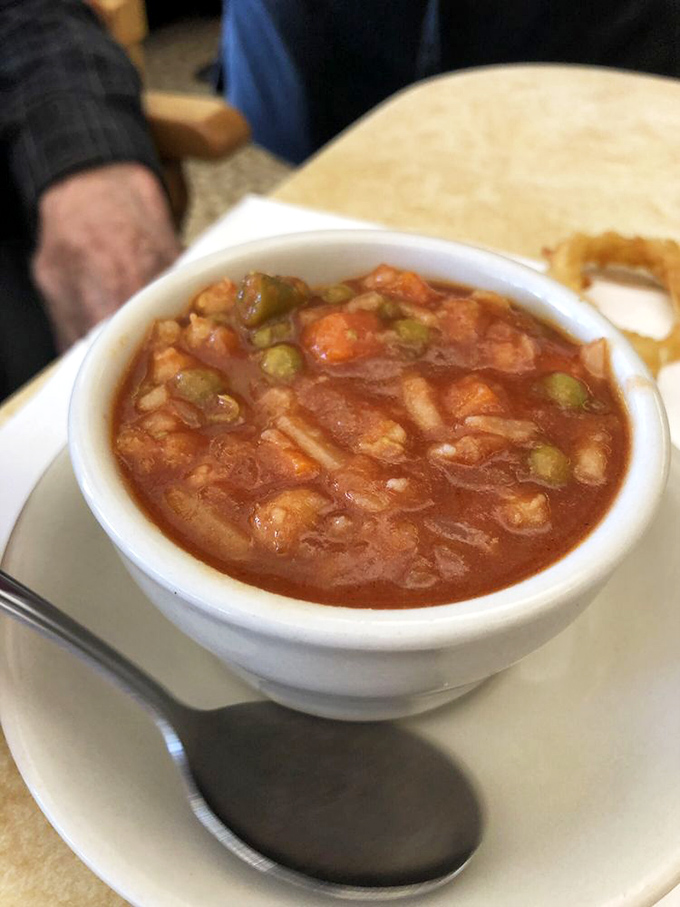 Vegetable soup that doesn't need a fancy backstory about grandma's recipe—it just needs to warm your soul, which it absolutely does.