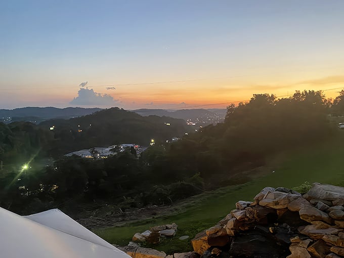 This sunset view from The Wonder Bar's deck makes you wonder if they arranged the scenery to pair with their steaks.