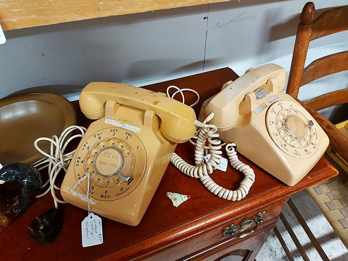 Pick up these classic tan rotary telephones and experience a nostalgic connection to the past right at your fingertips.