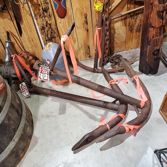 Not your average garden tool. These rusted anchors once held vessels steady against Pacific storms&mdash;now they're waiting for their second act.
