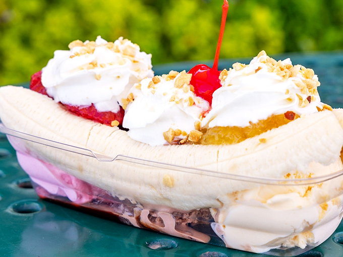 The banana split at Big Jim's isn't just dessert; it's a celebration with whipped cream fireworks and a cherry on top. 