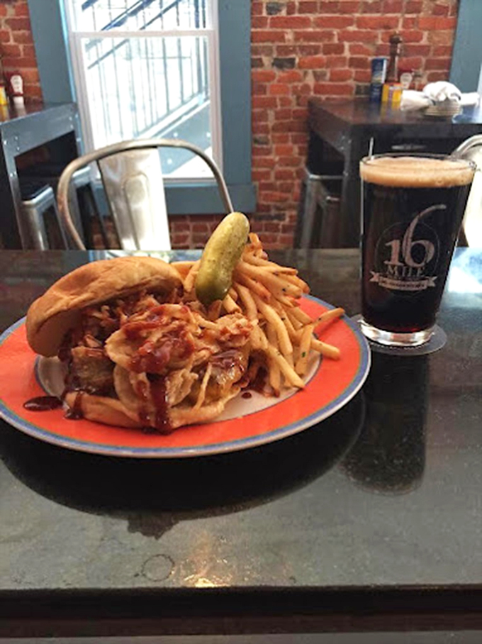 A sandwich that demands to be photographed before eaten, paired with a dark beer that insists you slow down and savor. Weekend goals, achieved.