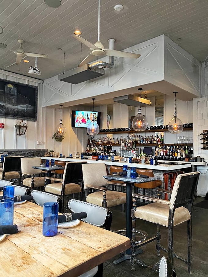 The bar at Blackwall isn't just where drinks are served&mdash;it's command central for sophisticated revelry with comfortable seating that invites you to stay awhile.