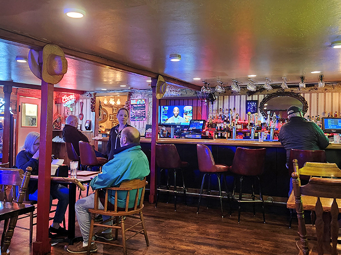 The bar area&mdash;where strangers become friends over drinks, sports on TV, and the shared understanding that calories don't count when you're having this much fun.