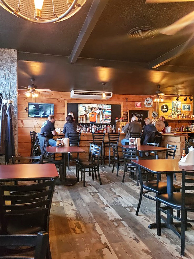 The bar area where decisions are made, barbecue fanatics gather, and the scent of hickory smoke makes everything better.