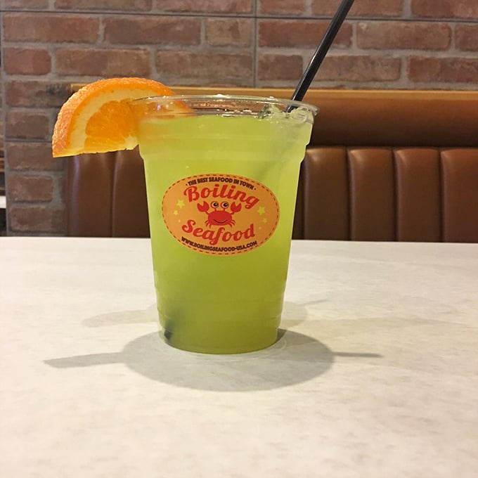 The kind of vibrant green drink that makes adults feel like kids again, but with the grown-up perk of being able to order seconds.